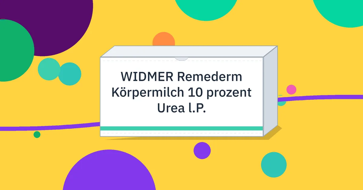 Symbolbild: Packung mit der Aufschrift WIDMER Remederm Körpermilch 10 prozent Urea l.P. (PZN 19156609) – Verfügbarkeit und Bezug in Apotheken in Frankfurt am Main
