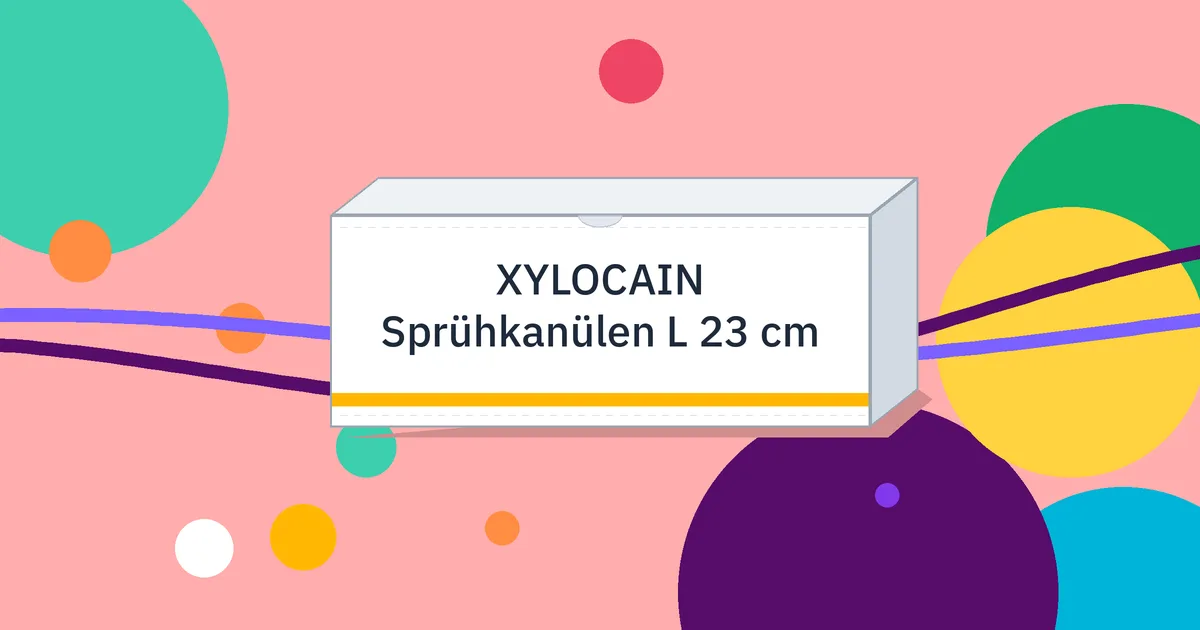 Symbolbild: Packung mit der Aufschrift XYLOCAIN Sprühkanülen L 23 cm (PZN 09703401) – Verfügbarkeit und Bezug in Apotheken in Frankfurt am Main