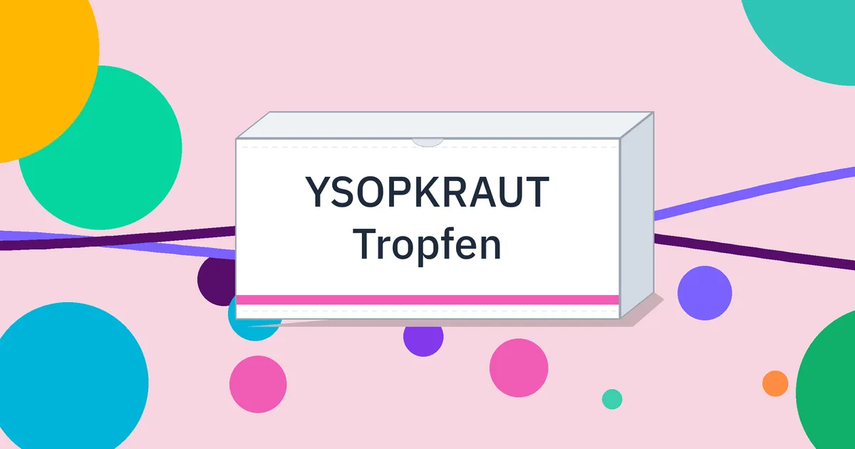 Symbolbild: Packung mit der Aufschrift YSOPKRAUT Tropfen (PZN 11052572) – Verfügbarkeit und Bezug in Apotheken in Frankfurt am Main