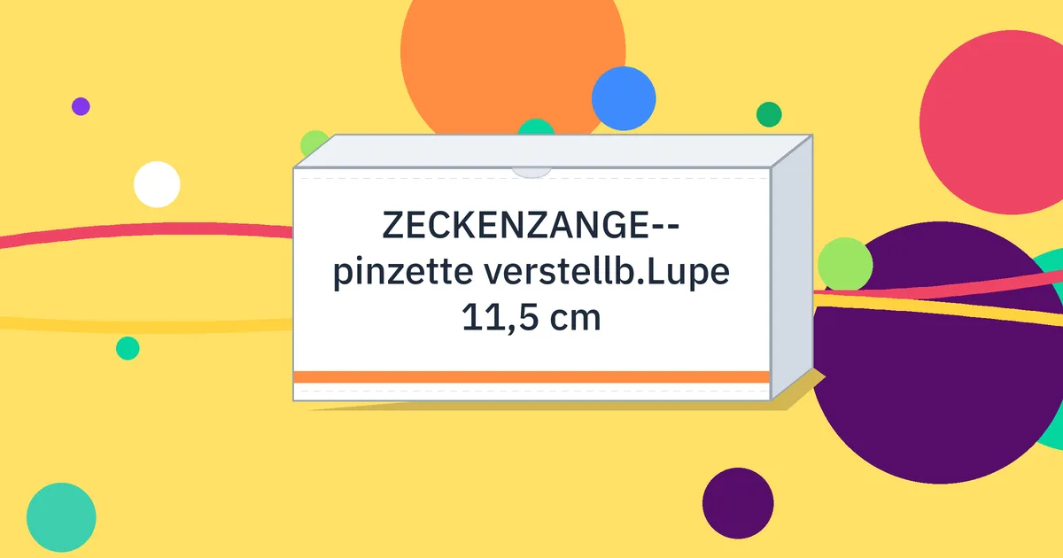 Symbolbild: Packung mit der Aufschrift ZECKENZANGE--pinzette verstellb.Lupe 11,5 cm (PZN 00351136) – Verfügbarkeit und Bezug in Apotheken in Frankfurt am Main