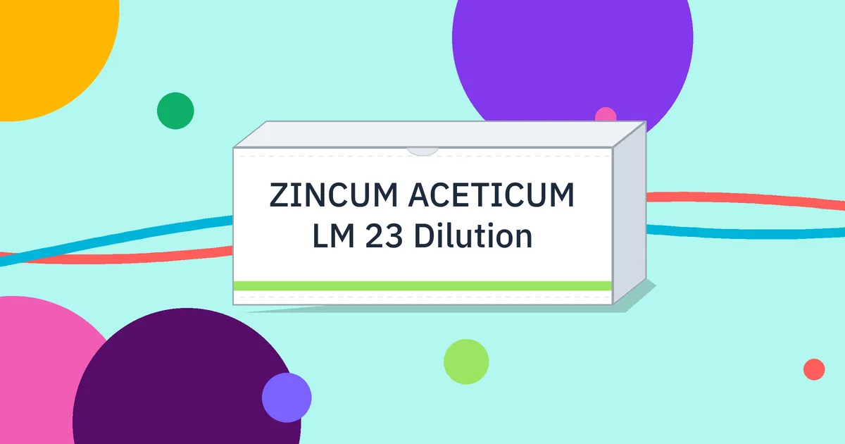 Symbolbild: Packung mit der Aufschrift ZINCUM ACETICUM LM 23 Dilution (PZN 13289870) – Verfügbarkeit und Bezug in Apotheken in Frankfurt am Main