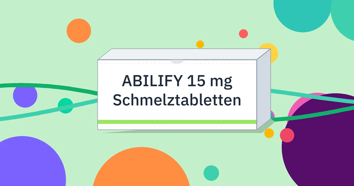 Symbolbild: Packung mit der Aufschrift ABILIFY 15 mg Schmelztabletten (PZN 04606834) – Verfügbarkeit und Bezug in Apotheken in Frankfurt am Main
