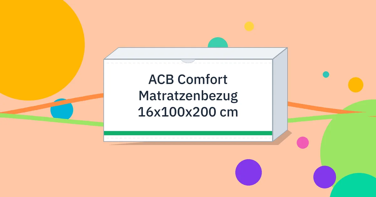 Symbolbild: Packung mit der Aufschrift ACB Comfort Matratzenbezug 16x100x200 cm (PZN 04117302) – Verfügbarkeit und Bezug in Apotheken in Frankfurt am Main