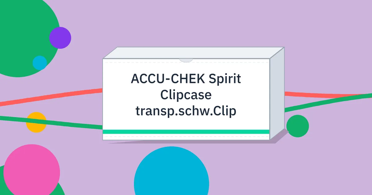 Symbolbild: Packung mit der Aufschrift ACCU-CHEK Spirit Clipcase transp.schw.Clip (PZN 06476471) – Verfügbarkeit und Bezug in Apotheken in Frankfurt am Main