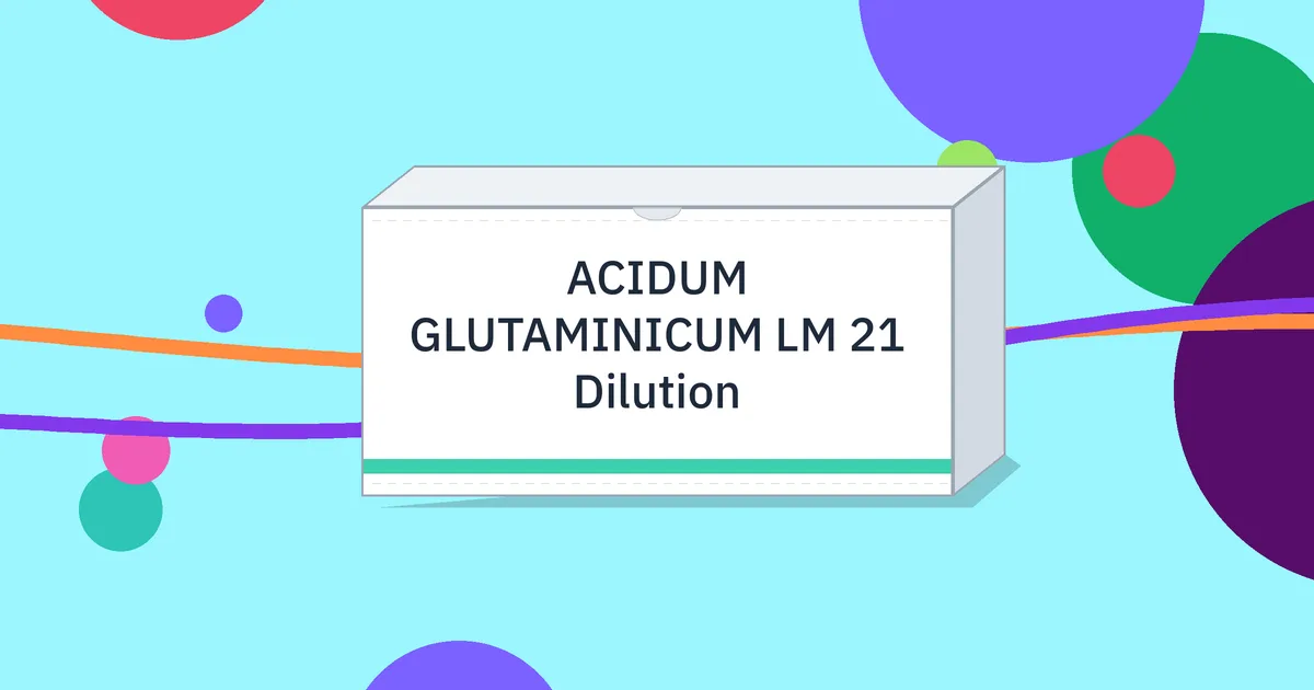 Symbolbild: Packung mit der Aufschrift ACIDUM GLUTAMINICUM LM 21 Dilution (PZN 13276689) – Verfügbarkeit und Bezug in Apotheken in Frankfurt am Main