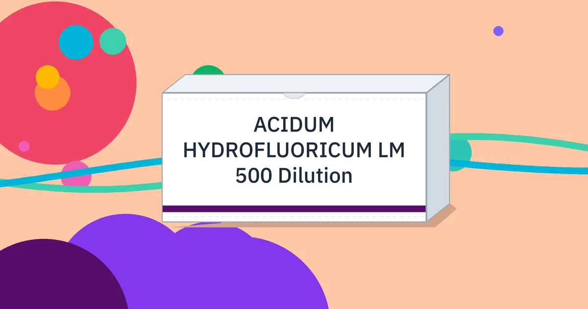 Symbolbild: Packung mit der Aufschrift ACIDUM HYDROFLUORICUM LM 500 Dilution (PZN 13694636) – Verfügbarkeit und Bezug in Apotheken in Frankfurt am Main