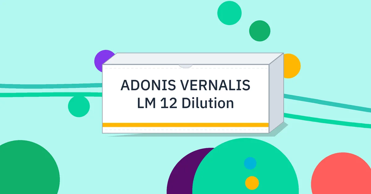 Symbolbild: Packung mit der Aufschrift ADONIS VERNALIS LM 12 Dilution (PZN 12754916) – Verfügbarkeit und Bezug in Apotheken in Frankfurt am Main