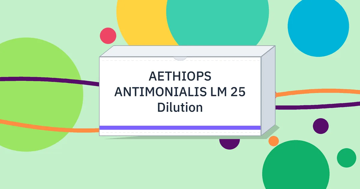Symbolbild: Packung mit der Aufschrift AETHIOPS ANTIMONIALIS LM 25 Dilution (PZN 13301341) – Verfügbarkeit und Bezug in Apotheken in Frankfurt am Main