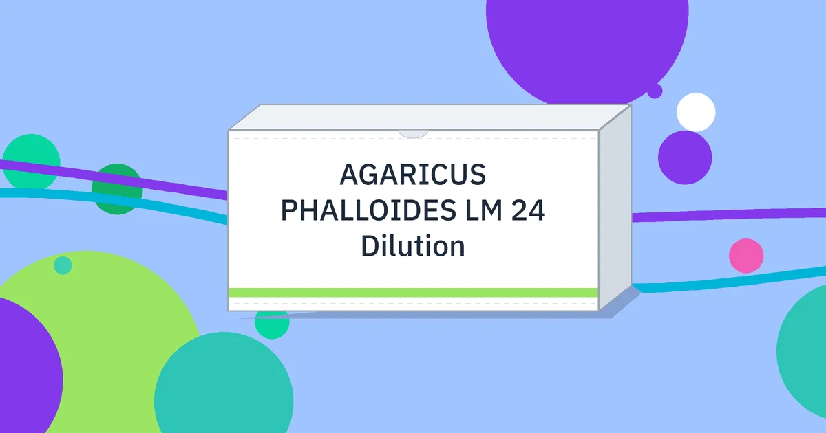 Symbolbild: Packung mit der Aufschrift AGARICUS PHALLOIDES LM 24 Dilution (PZN 13304635) – Verfügbarkeit und Bezug in Apotheken in Frankfurt am Main