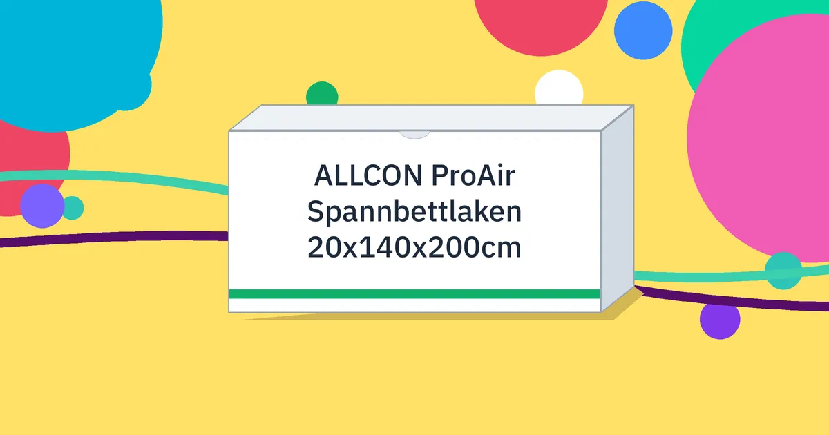 Symbolbild: Packung mit der Aufschrift ALLCON ProAir Spannbettlaken 20x140x200cm (PZN 02064895) – Verfügbarkeit und Bezug in Apotheken in Frankfurt am Main
