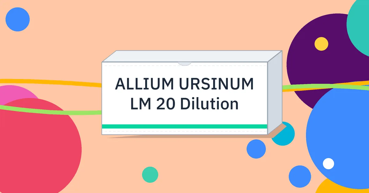 Symbolbild: Packung mit der Aufschrift ALLIUM URSINUM LM 20 Dilution (PZN 12757180) – Verfügbarkeit und Bezug in Apotheken in Frankfurt am Main