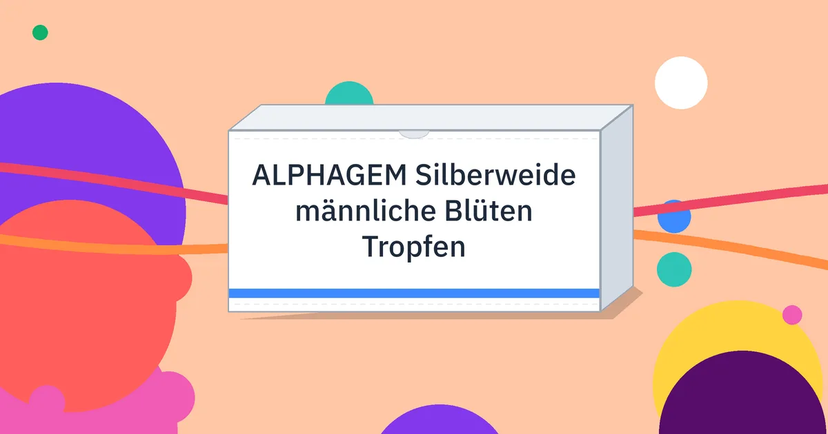 Symbolbild: Packung mit der Aufschrift ALPHAGEM Silberweide männliche Blüten Tropfen (PZN 20298183) – Verfügbarkeit und Bezug in Apotheken in Frankfurt am Main