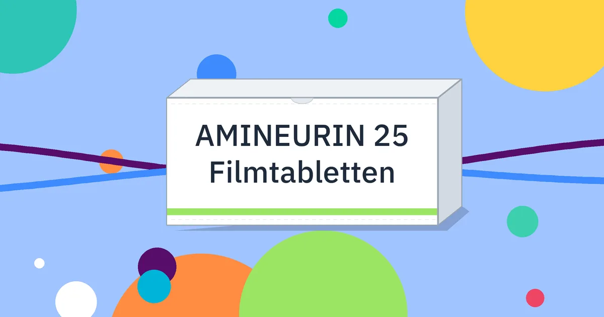 Symbolbild: Packung mit der Aufschrift AMINEURIN 25 Filmtabletten (PZN 03634372) – Verfügbarkeit und Bezug in Apotheken in Frankfurt am Main