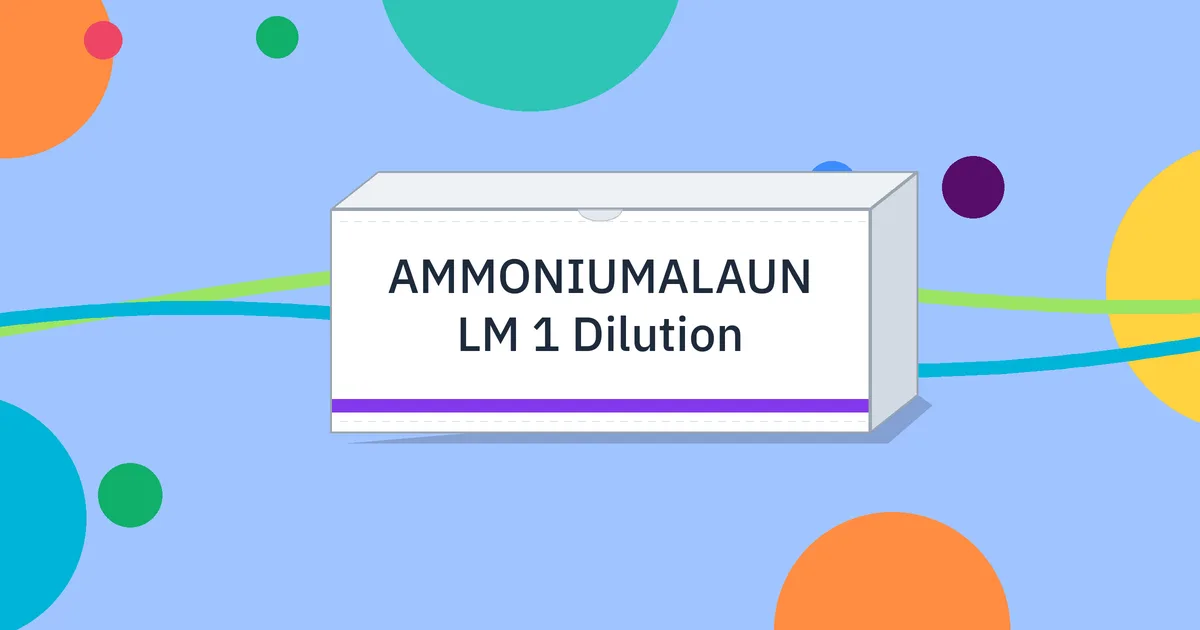 Symbolbild: Packung mit der Aufschrift AMMONIUMALAUN LM 1 Dilution (PZN 13324460) – Verfügbarkeit und Bezug in Apotheken in Frankfurt am Main