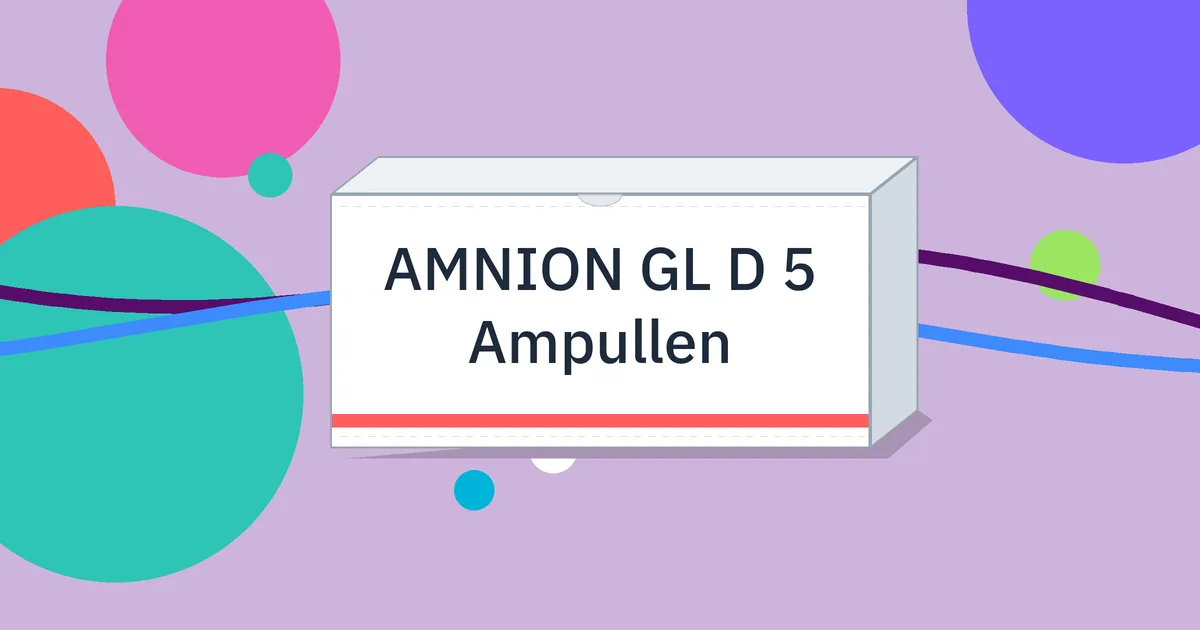 Symbolbild: Packung mit der Aufschrift AMNION GL D 5 Ampullen (PZN 03359196) – Verfügbarkeit und Bezug in Apotheken in Frankfurt am Main