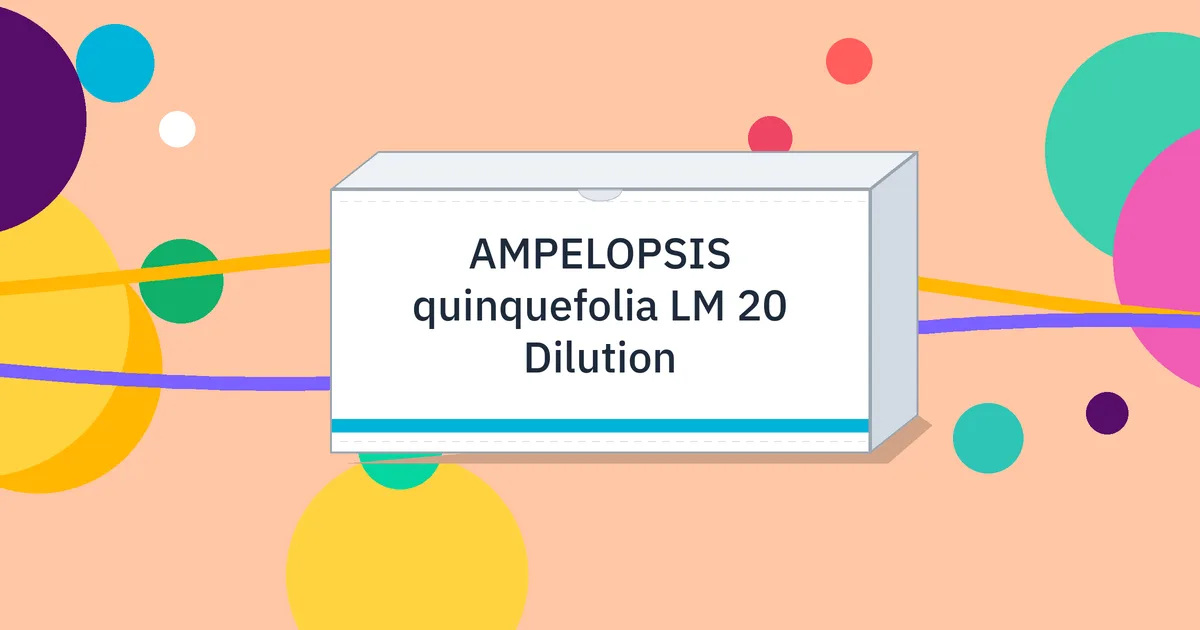 Symbolbild: Packung mit der Aufschrift AMPELOPSIS quinquefolia LM 20 Dilution (PZN 13325212) – Verfügbarkeit und Bezug in Apotheken in Frankfurt am Main