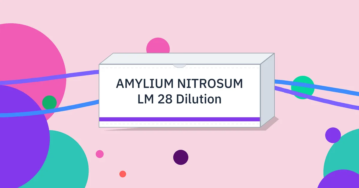 Symbolbild: Packung mit der Aufschrift AMYLIUM NITROSUM LM 28 Dilution (PZN 13326683) – Verfügbarkeit und Bezug in Apotheken in Frankfurt am Main