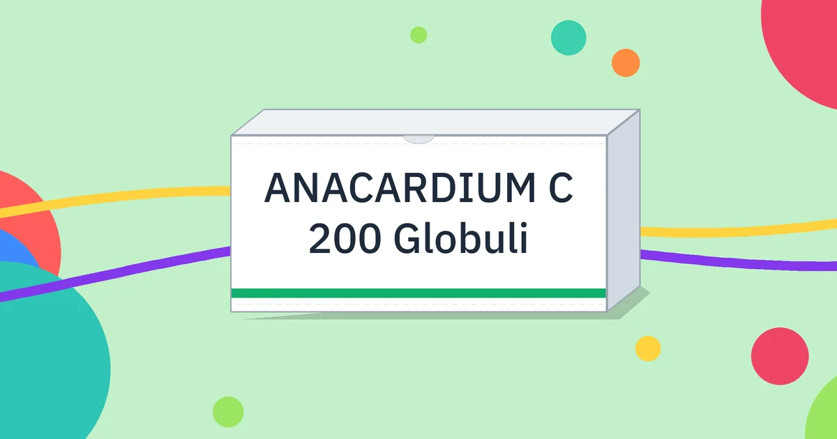 Symbolbild: Packung mit der Aufschrift ANACARDIUM C 200 Globuli (PZN 04203295) – Verfügbarkeit und Bezug in Apotheken in Frankfurt am Main