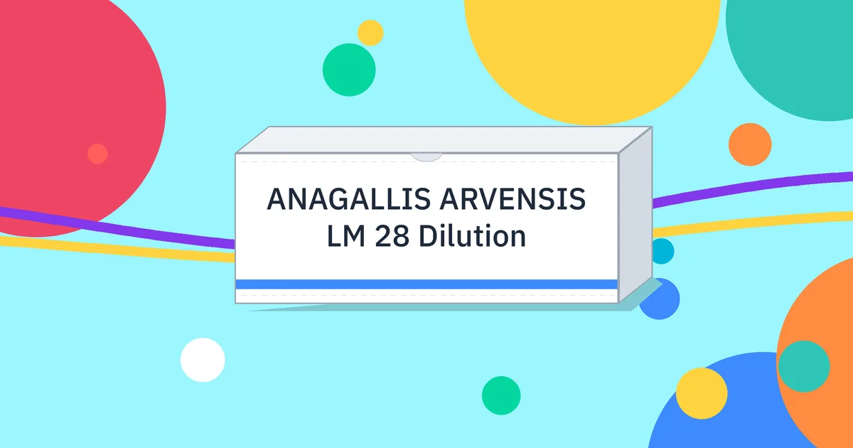 Symbolbild: Packung mit der Aufschrift ANAGALLIS ARVENSIS LM 28 Dilution (PZN 13328067) – Verfügbarkeit und Bezug in Apotheken in Frankfurt am Main