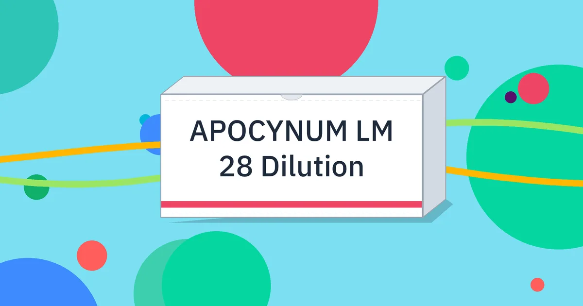 Symbolbild: Packung mit der Aufschrift APOCYNUM LM 28 Dilution (PZN 13379685) – Verfügbarkeit und Bezug in Apotheken in Frankfurt am Main