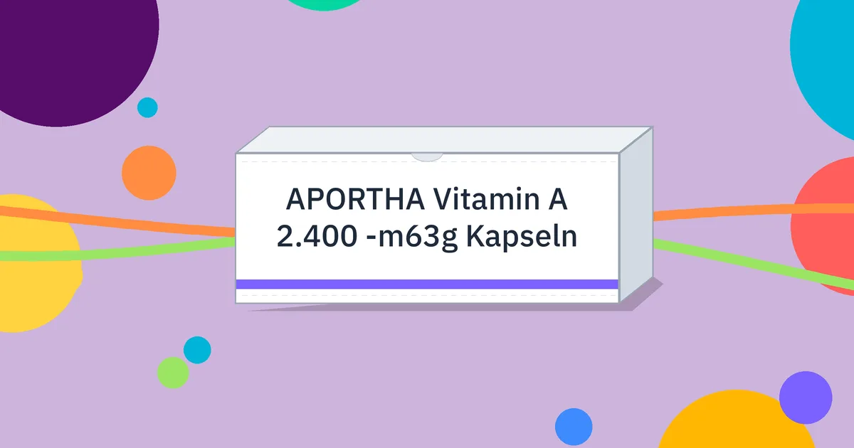 Symbolbild: Packung mit der Aufschrift APORTHA Vitamin A 2.400 -m63g Kapseln (PZN 12507626) – Verfügbarkeit und Bezug in Apotheken in Frankfurt am Main