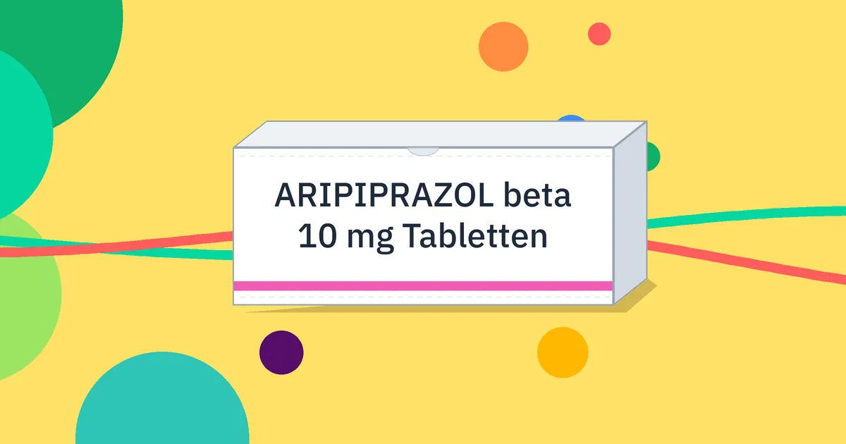 Symbolbild: Packung mit der Aufschrift ARIPIPRAZOL beta 10 mg Tabletten (PZN 10784391) – Verfügbarkeit und Bezug in Apotheken in Frankfurt am Main