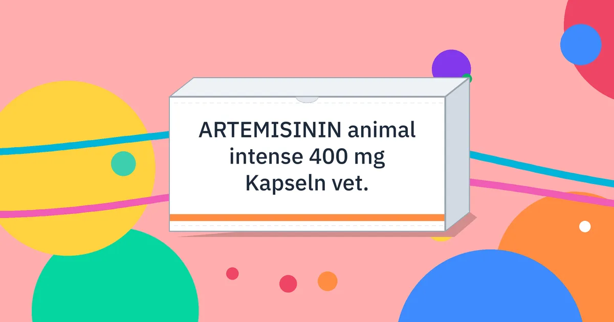 Symbolbild: Packung mit der Aufschrift ARTEMISININ animal intense 400 mg Kapseln vet. (PZN 18466785) – Verfügbarkeit und Bezug in Apotheken in Frankfurt am Main