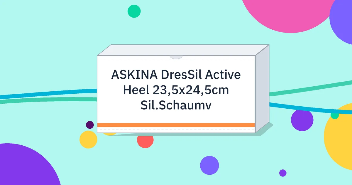 Symbolbild: Packung mit der Aufschrift ASKINA DresSil Active Heel 23,5x24,5cm Sil.Schaumv (PZN 19839952) – Verfügbarkeit und Bezug in Apotheken in Frankfurt am Main