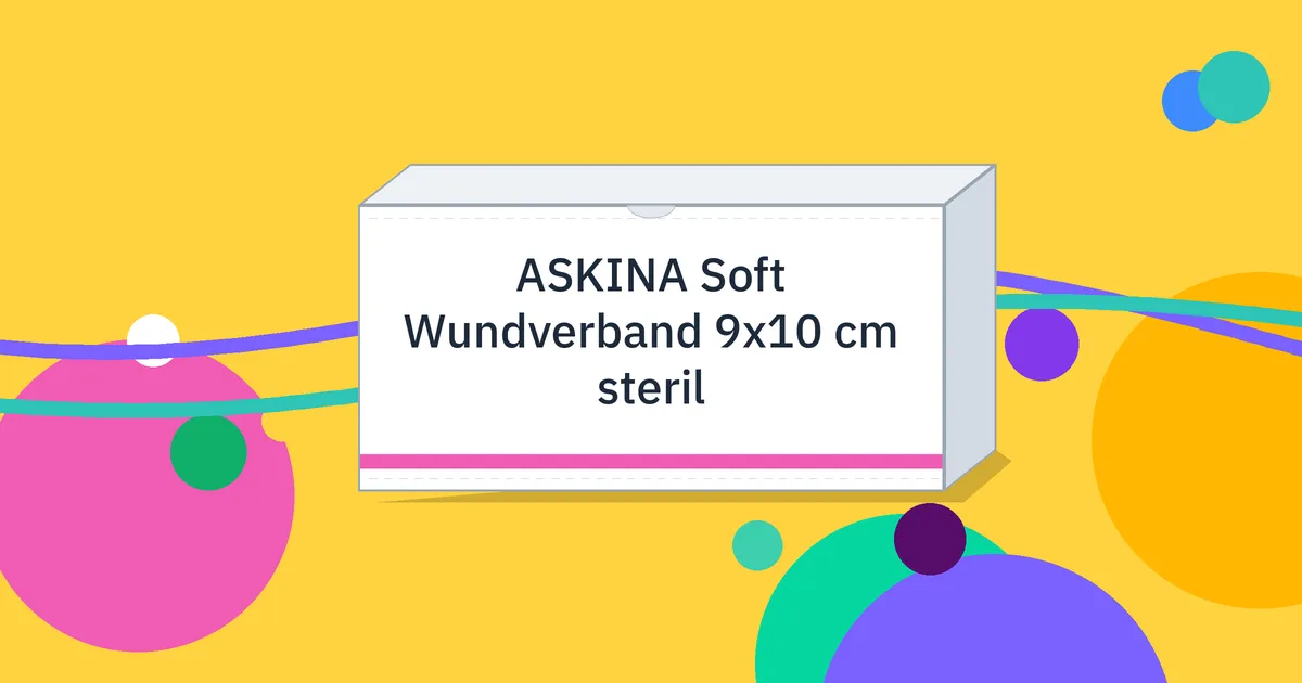 Symbolbild: Packung mit der Aufschrift ASKINA Soft Wundverband 9x10 cm steril (PZN 14417011) – Verfügbarkeit und Bezug in Apotheken in Frankfurt am Main