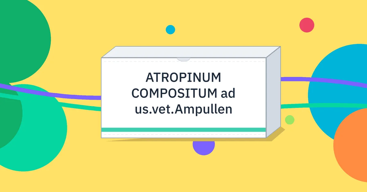Symbolbild: Packung mit der Aufschrift ATROPINUM COMPOSITUM ad us.vet.Ampullen (PZN 04749456) – Verfügbarkeit und Bezug in Apotheken in Frankfurt am Main
