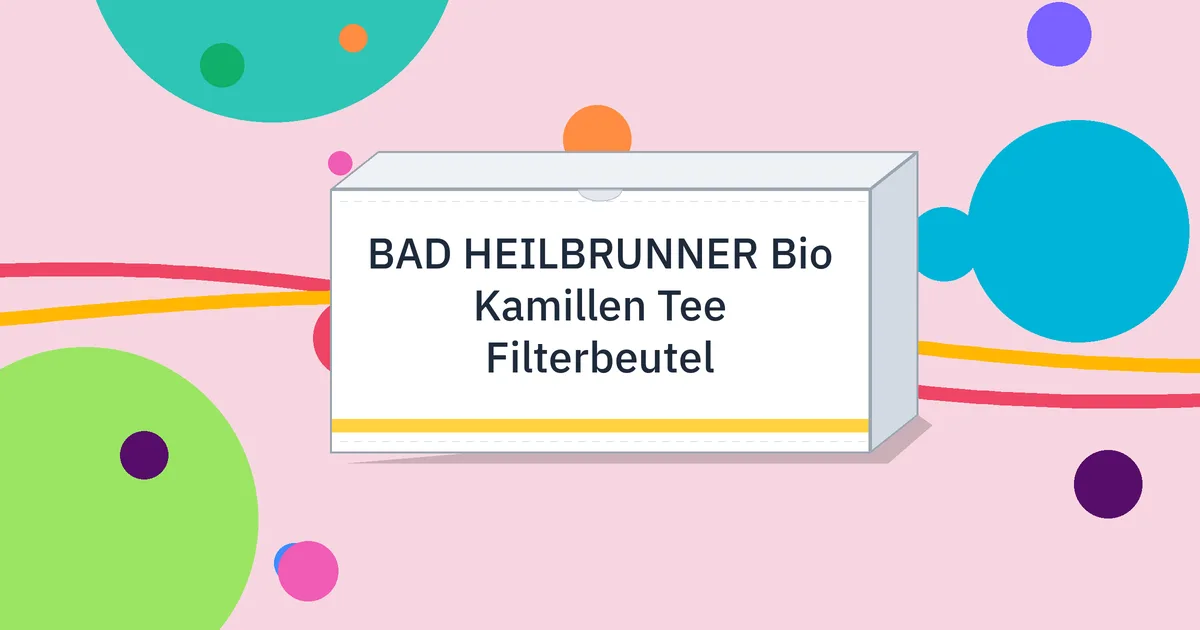 Symbolbild: Packung mit der Aufschrift BAD HEILBRUNNER Bio Kamillen Tee Filterbeutel (PZN 18825095) – Verfügbarkeit und Bezug in Apotheken in Frankfurt am Main