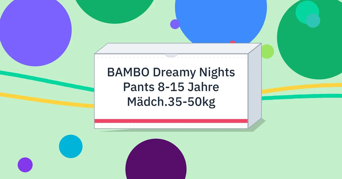 Symbolbild: Packung mit der Aufschrift BAMBO Dreamy Nights Pants 8-15 Jahre Mädch.35-50kg (PZN 18322431) – Verfügbarkeit und Bezug in Apotheken in Frankfurt am Main