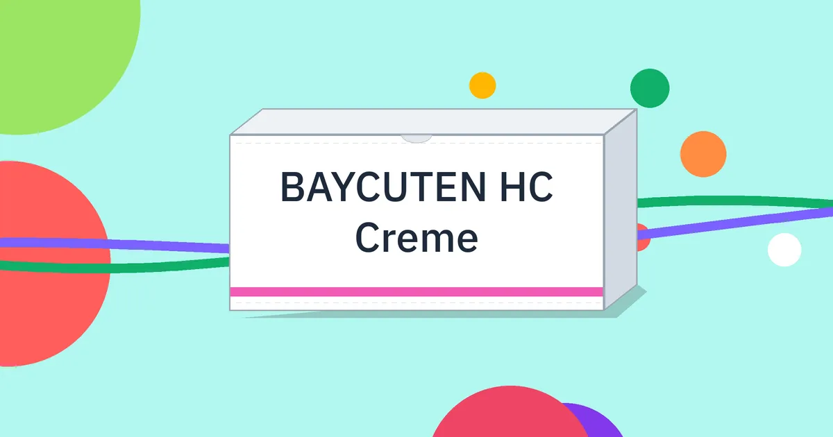 Symbolbild: Packung mit der Aufschrift BAYCUTEN HC Creme (PZN 03711670) – Verfügbarkeit und Bezug in Apotheken in Frankfurt am Main