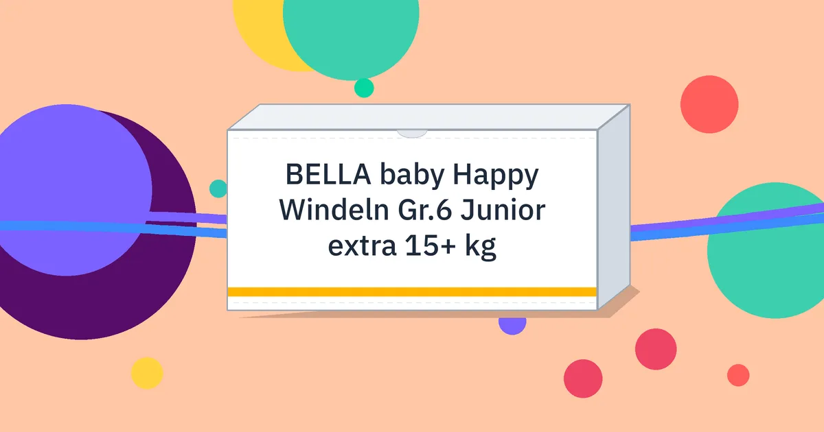 Symbolbild: Packung mit der Aufschrift BELLA baby Happy Windeln Gr.6 Junior extra 15+ kg (PZN 19876031) – Verfügbarkeit und Bezug in Apotheken in Frankfurt am Main