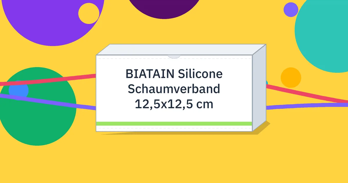 Symbolbild: Packung mit der Aufschrift BIATAIN Silicone Schaumverband 12,5x12,5 cm (PZN 14278816) – Verfügbarkeit und Bezug in Apotheken in Frankfurt am Main