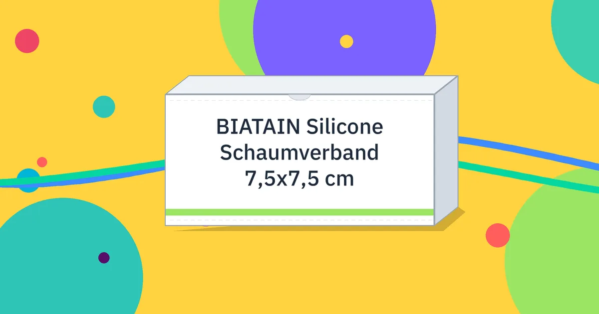 Symbolbild: Packung mit der Aufschrift BIATAIN Silicone Schaumverband 7,5x7,5 cm (PZN 19486399) – Verfügbarkeit und Bezug in Apotheken in Frankfurt am Main