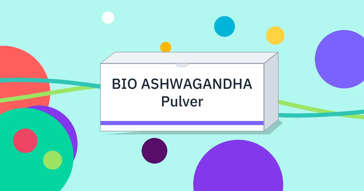 Symbolbild: Packung mit der Aufschrift BIO ASHWAGANDHA Pulver (PZN 19206939) – Verfügbarkeit und Bezug in Apotheken in Frankfurt am Main