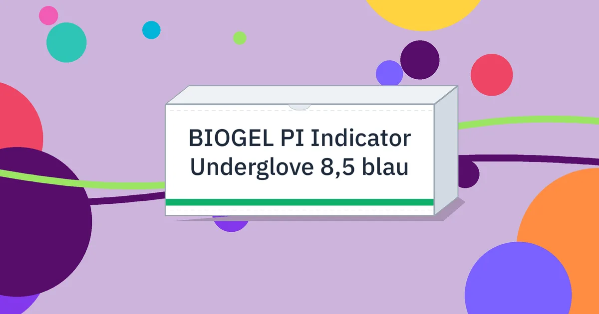 Symbolbild: Packung mit der Aufschrift BIOGEL PI Indicator Underglove 8,5 blau (PZN 04702101) – Verfügbarkeit und Bezug in Apotheken in Frankfurt am Main