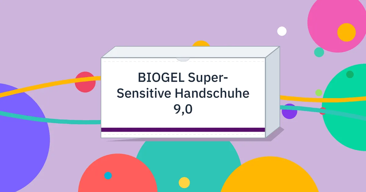 Symbolbild: Packung mit der Aufschrift BIOGEL Super-Sensitive Handschuhe 9,0 (PZN 04702472) – Verfügbarkeit und Bezug in Apotheken in Frankfurt am Main