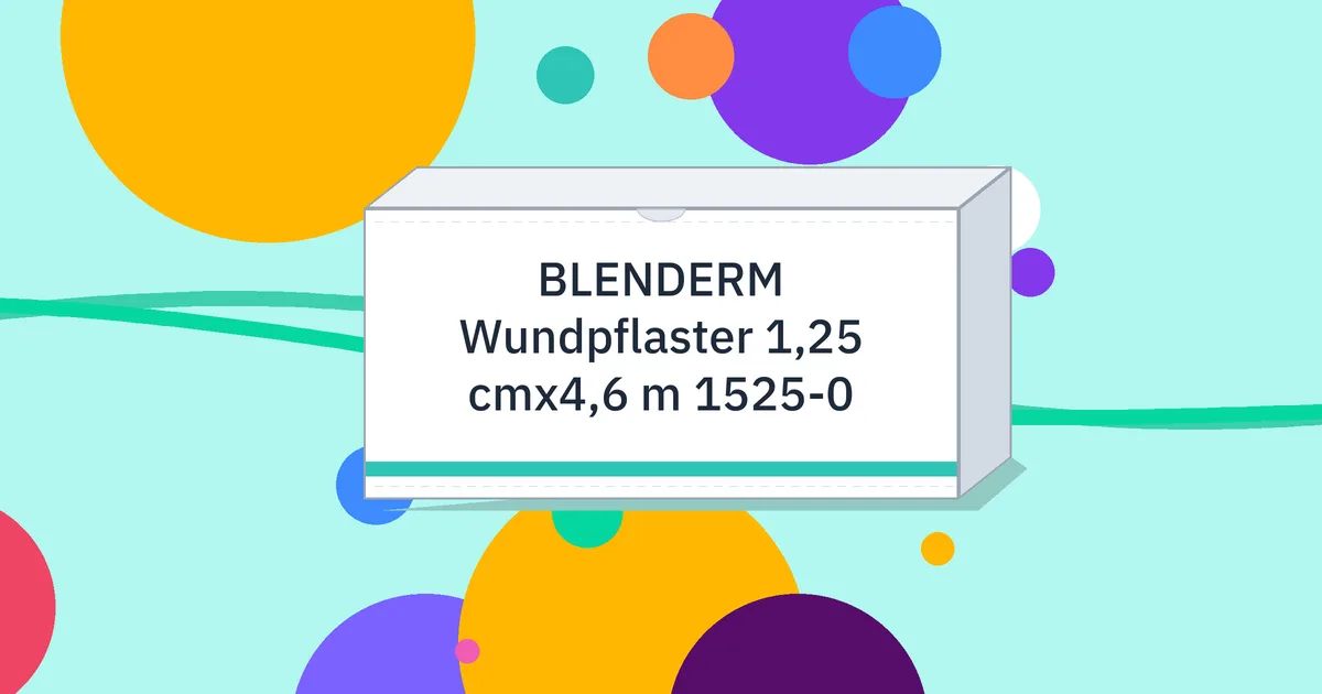 Symbolbild: Packung mit der Aufschrift BLENDERM Wundpflaster 1,25 cmx4,6 m 1525-0 (PZN 01169149) – Verfügbarkeit und Bezug in Apotheken in Frankfurt am Main