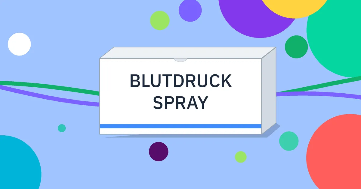 Symbolbild: Packung mit der Aufschrift BLUTDRUCK SPRAY (PZN 18491381) – Verfügbarkeit und Bezug in Apotheken in Frankfurt am Main