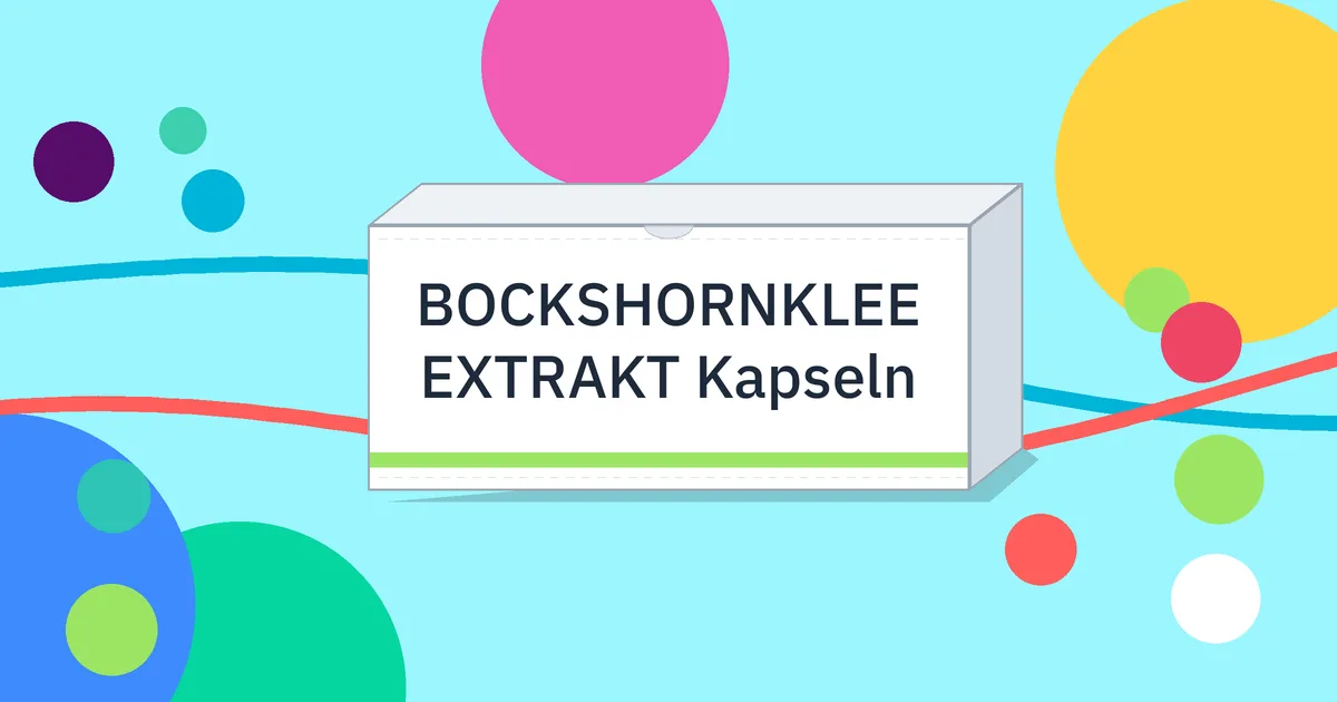 Symbolbild: Packung mit der Aufschrift BOCKSHORNKLEE EXTRAKT Kapseln (PZN 18665303) – Verfügbarkeit und Bezug in Apotheken in Frankfurt am Main