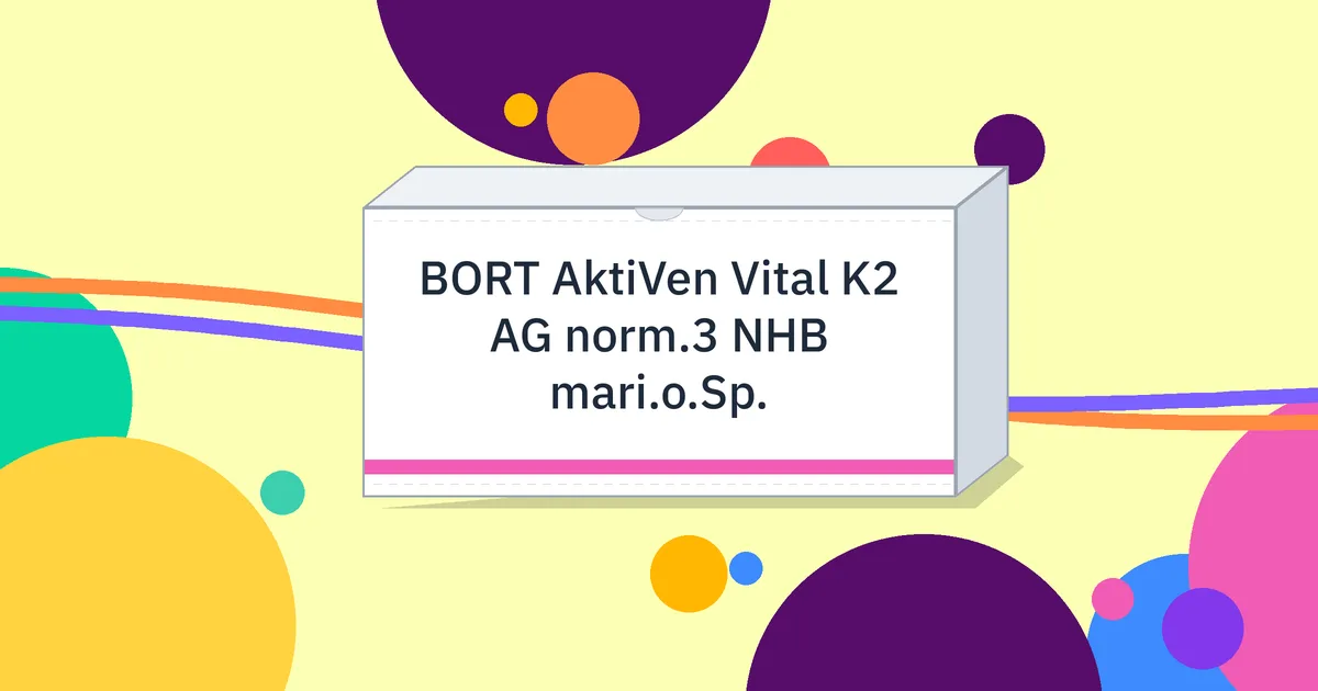 Symbolbild: Packung mit der Aufschrift BORT AktiVen Vital K2 AG norm.3 NHB mari.o.Sp. (PZN 13732779) – Verfügbarkeit und Bezug in Apotheken in Frankfurt am Main