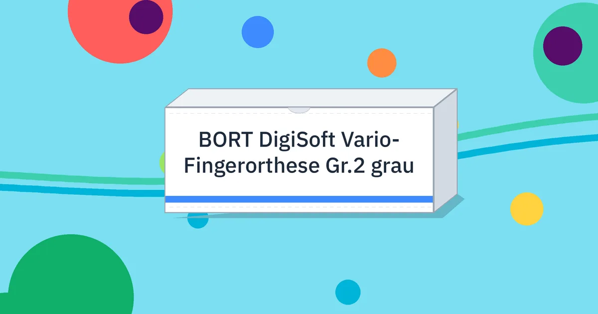 Symbolbild: Packung mit der Aufschrift BORT DigiSoft Vario-Fingerorthese Gr.2 grau (PZN 19634693) – Verfügbarkeit und Bezug in Apotheken in Frankfurt am Main