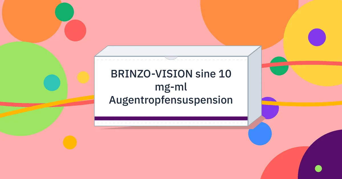 Symbolbild: Packung mit der Aufschrift BRINZO-VISION sine 10 mg-ml Augentropfensuspension (PZN 19920660) – Verfügbarkeit und Bezug in Apotheken in Frankfurt am Main