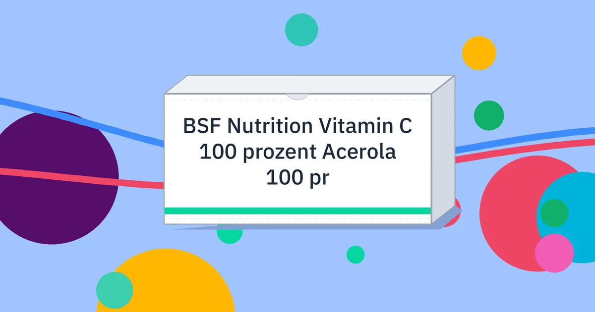 Symbolbild: Packung mit der Aufschrift BSF Nutrition Vitamin C 100 prozent Acerola 100 pr (PZN 16244069) – Verfügbarkeit und Bezug in Apotheken in Frankfurt am Main