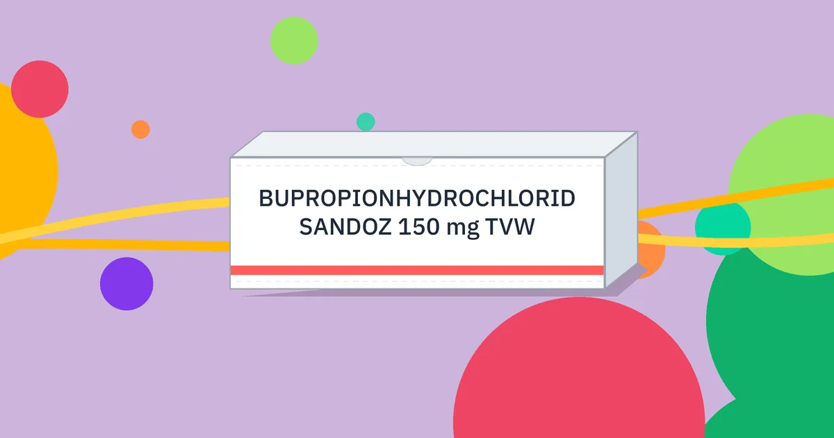 Symbolbild: Packung mit der Aufschrift BUPROPIONHYDROCHLORID SANDOZ 150 mg TVW (PZN 18714237) – Verfügbarkeit und Bezug in Apotheken in Frankfurt am Main