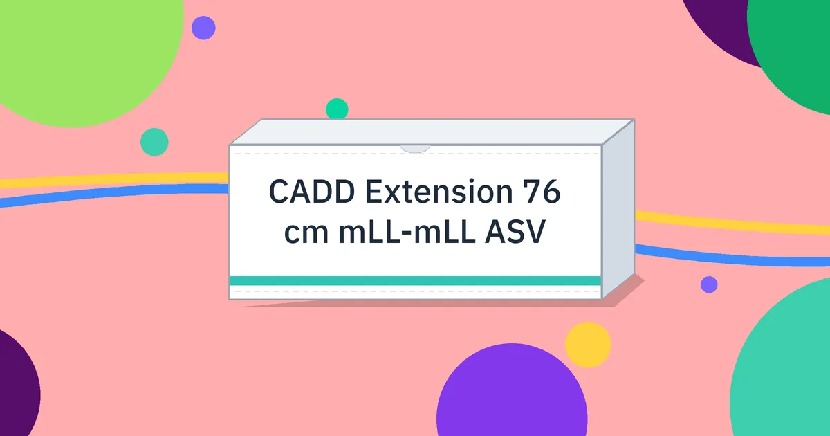 Symbolbild: Packung mit der Aufschrift CADD Extension 76 cm mLL-mLL ASV (PZN 16803936) – Verfügbarkeit und Bezug in Apotheken in Frankfurt am Main