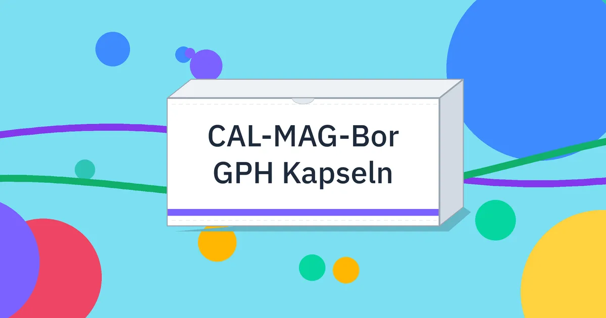 Symbolbild: Packung mit der Aufschrift CAL-MAG-Bor GPH Kapseln (PZN 19712364) – Verfügbarkeit und Bezug in Apotheken in Frankfurt am Main