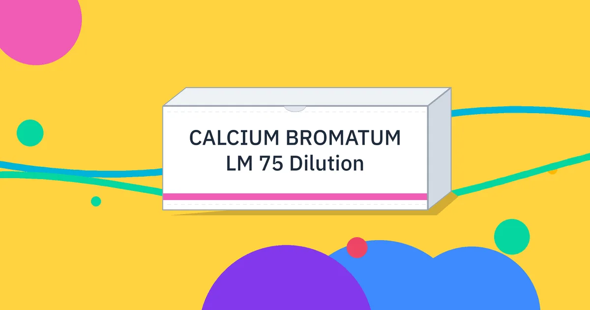 Symbolbild: Packung mit der Aufschrift CALCIUM BROMATUM LM 75 Dilution (PZN 13408139) – Verfügbarkeit und Bezug in Apotheken in Frankfurt am Main